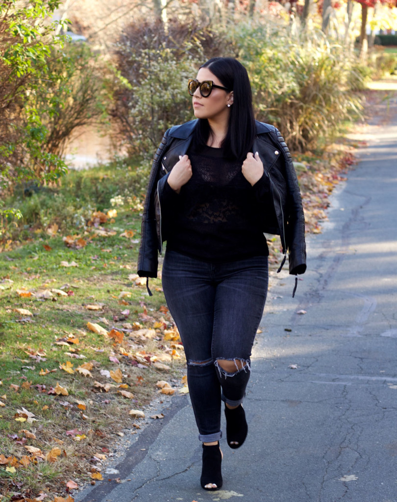 OOTD | All Black Moto Jacket - The Grey Ink